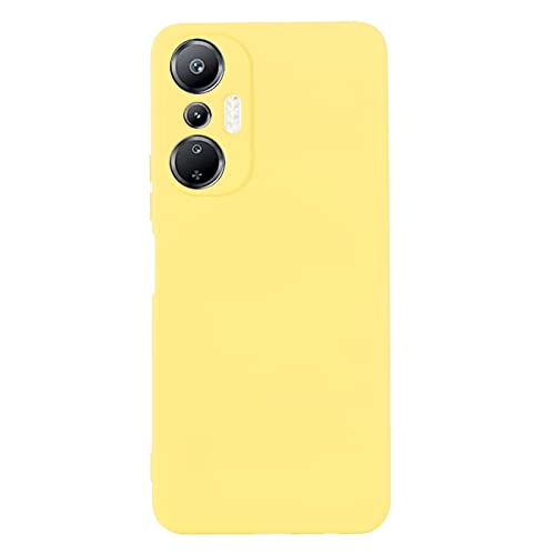 Case for Infinix Hot 20S, Liquid Silicone Protective Phone Case for Infinix Hot 20S with Silicone Lanyard, Slim Thin Soft Shockproof Cover for Infinix Hot 20S Silicone Case Yellow