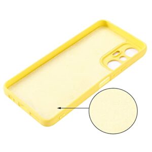 Case for Infinix Hot 20S, Liquid Silicone Protective Phone Case for Infinix Hot 20S with Silicone Lanyard, Slim Thin Soft Shockproof Cover for Infinix Hot 20S Silicone Case Yellow