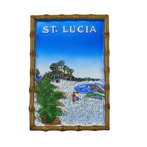 st.lucia 3d fridge magnet souvenir gift,resin handmade st.lucia refrigerator magnet home & kitchen decoration collection