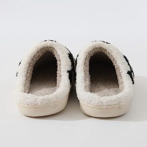 Irisgirl Checkered Slippers For Women Men Fashion Fuzzy Slippers Winter Cozy Soft For Indoor Outdoor Slippers