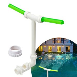 kinfavou pool fountain - dual spray water fountains for ground & above ground pool, adjustable waterfall sprinkler cooler for pool, swimming pool spa water temperatures