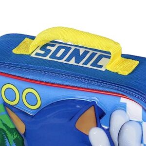 AI ACCESSORY INNOVATIONS Sonic The Hedgehog Kids Lunch Box Full Gamer Raised Character Insulated Lunch Bag Tote For Hot And Cold Food, Drinks, And Snacks