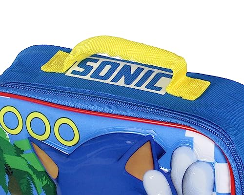 AI ACCESSORY INNOVATIONS Sonic The Hedgehog Kids Lunch Box Full Gamer Raised Character Insulated Lunch Bag Tote For Hot And Cold Food, Drinks, And Snacks