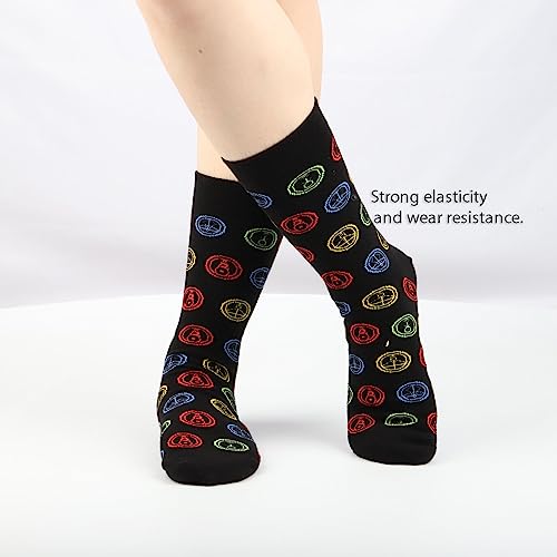 TOBGBE 2 Pairs Owl House Glyph Socks Owl House Fire Ice Plant Light Glyph Gift Owl House Fans Gift (Glyph Socks)