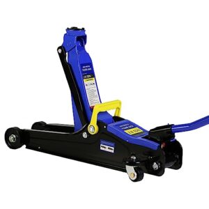 pvillez floor jack/hydraulic trolley service, 2 ton(4000lbs) low profile floor jack, heavy-duty steel racing floor jack with single piston quick lift pump, floor jack lifting range 3.3"-15.2" (2t)