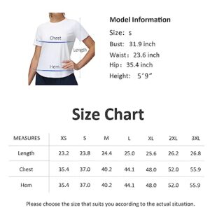 THE GYM PEOPLE Women's Workout Short Sleeve Breathable T-Shirts Athletic Yoga Tee Tops White