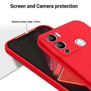 Case for Infinix Hot 12i, Liquid Silicone Protective Phone Case for Infinix Hot 12i with Silicone Lanyard, Slim Thin Soft Shockproof Cover for Infinix Hot 12i Silicone Case Red