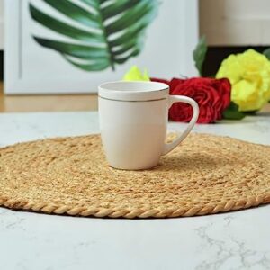 RSGM Braided Jute Placemats 35 Cm Round - Dining Table, Bed Side/Centre Table