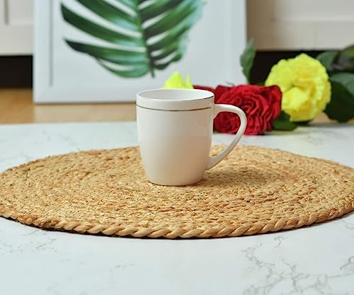 RSGM Braided Jute Placemats 35 Cm Round - Dining Table, Bed Side/Centre Table