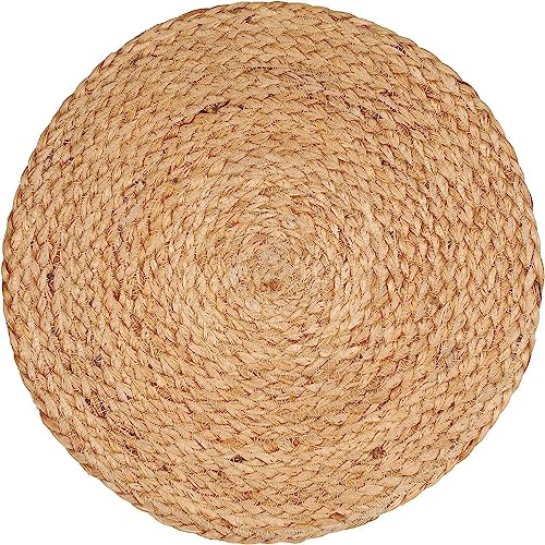 RSGM Braided Jute Placemats 35 Cm Round - Dining Table, Bed Side/Centre Table