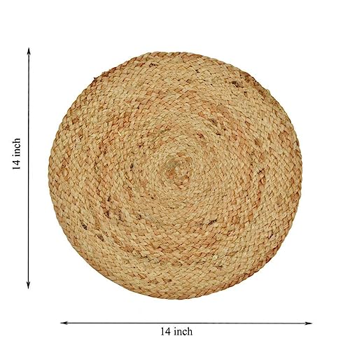 RSGM Braided Jute Placemats 35 Cm Round - Dining Table, Bed Side/Centre Table