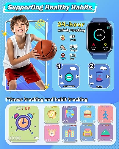 Sueseip Kids Watch for Boys Toys Age 6-8, HD Touchscreen Dual Cameras Smart Watch for Kids Boys Ages 5-7, Kids Toys with 26 Games Learn Card Audio Story for 6 7 8 9 10 Year Old Boys Birthday Gifts