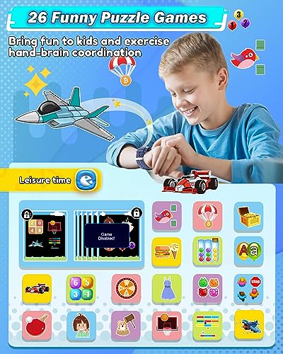 Sueseip Kids Watch for Boys Toys Age 6-8, HD Touchscreen Dual Cameras Smart Watch for Kids Boys Ages 5-7, Kids Toys with 26 Games Learn Card Audio Story for 6 7 8 9 10 Year Old Boys Birthday Gifts