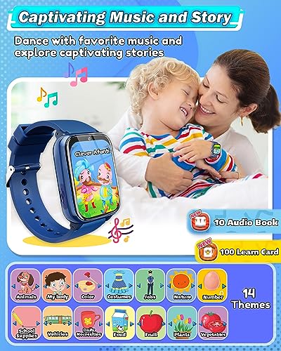 Sueseip Kids Watch for Boys Toys Age 6-8, HD Touchscreen Dual Cameras Smart Watch for Kids Boys Ages 5-7, Kids Toys with 26 Games Learn Card Audio Story for 6 7 8 9 10 Year Old Boys Birthday Gifts