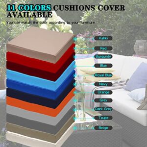 3 Pack Outdoor Cushions Replacement Covers Fit for 4 Pieces Wicker Rattan Patio Conversation Set Loveseat Chairs Sofa Furniture,Splashproof Fadeless,39x19.3x2,19.3x19.3x2,Red-Not Filler