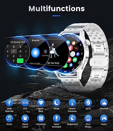 LIGE Smart Watch 2023 Bluetooth Call & Text Receive/Dial Smartwatch for Android iOS Phones with 1.39" HD Screen, Fitness Activity Tracker Heart Rate Sleep Monitor Pedometer Waterproof for Men Women