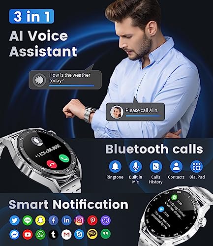 LIGE Smart Watch 2023 Bluetooth Call & Text Receive/Dial Smartwatch for Android iOS Phones with 1.39" HD Screen, Fitness Activity Tracker Heart Rate Sleep Monitor Pedometer Waterproof for Men Women