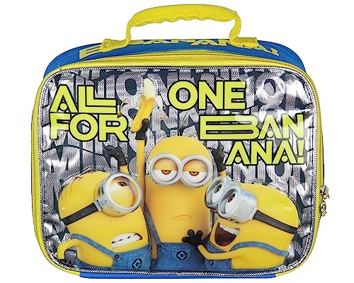 AI ACCESSORY INNOVATIONS Despicable Me Minions Lunch Box One Banana Insulated Kids Lunch Bag Tote For Hot And Cold Food, Drinks, And Snacks