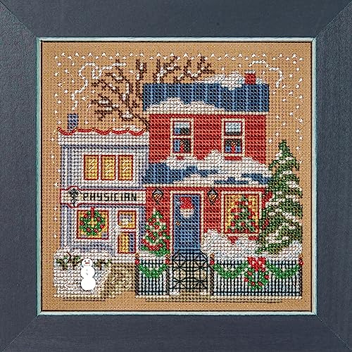 Mill Hill Village Physician Beaded Counted Cross Stitch Kit Buttons & Beads 2023 Winter Series MH142334, 5.25" x 5.25", Multi