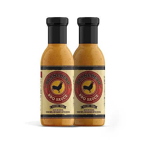 Branch Sauce Co. - Branchero Spicy BBQ Sauce, Sweet & Smoky Barbecue Sauce Blended with Creamy Ranch Dressing, BBQ Sauce for Marinating, Glazing, Basting and Dipping, 12 fl. oz, 2-Pack