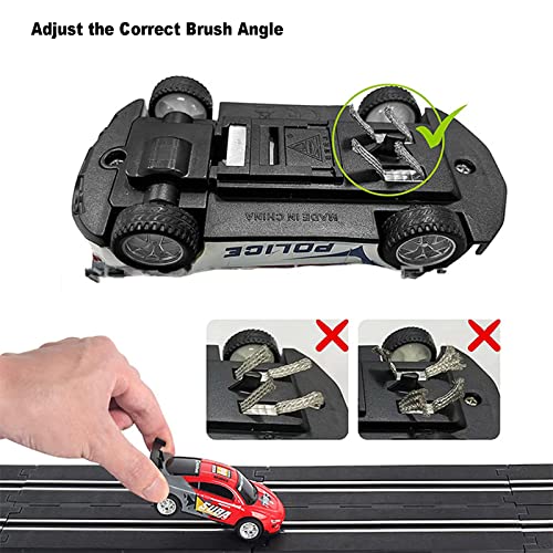 Electric Slot Car Race Track Sets for Kids Adult, with Two High-Speed Slot Cars and Two Handles to Control The Speed, Circular Overpass Race Track, Christmas Birthday Gifts Boy Toys. (Black-A)