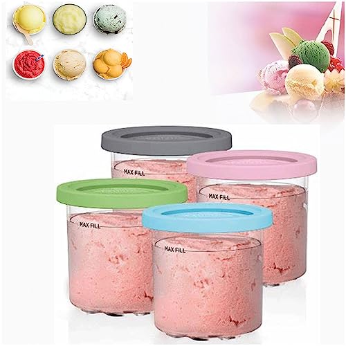 DISXENT Creami Pints, for Ninja Cremini Extra Pints, Ice Cream Pint Dishwasher Safe,Leak Proof for NC301 NC300 NC299AM Series Ice Cream Maker