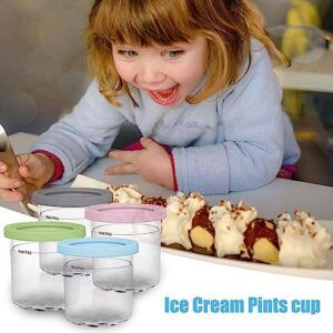 Creami Pints and Lids, for Ninja Creami Deluxe Pints, Creami Pint Airtight,Reusable for NC301 NC300 NC299AM Series Ice Cream Maker