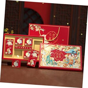 HEMOTON 1 Set Moon Cake Box Cookie Gift Boxes Mini Containers Cookie Cake Muffin Handle Box Paper Cupcake Container Cupcake Holder Box Moon Cake Packaging Boxes Mini Cakes Box Pastries Box