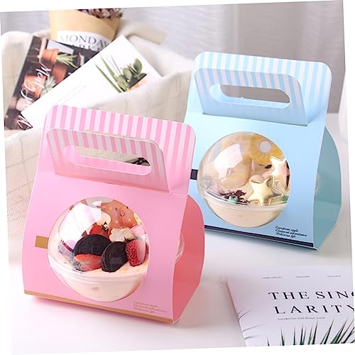 HEMOTON 10pcs Wedding Goodie Box Mini Cake Dome Wedding Favor Boxes Red Pasties Clear Plastic Container Mini Muffin Ball Shape Cake Box Plastic Cake Container Transparent Cake Container