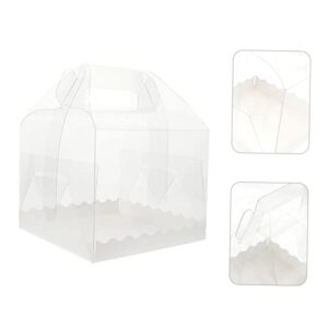 HEMOTON 10pcs Boxes Portable Cake Box Container with Lid Plastic Cake Stand Containers for Food Transparent Gift Box Mini Cupcake Boxes Small Cake Carriers Paper Transparent Cake Container