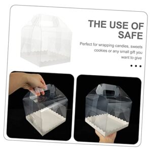 HEMOTON 10pcs Boxes Portable Cake Box Container with Lid Plastic Cake Stand Containers for Food Transparent Gift Box Mini Cupcake Boxes Small Cake Carriers Paper Transparent Cake Container