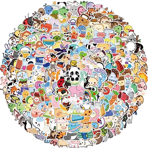 310 Pcs Cute Animal Stickers for Kids, Water Bottle Food Stickers Waterproof Vinyl Phone Skateboard Laptop Stickers, Aesthetic Sticker Packs for Boys Girls Teens