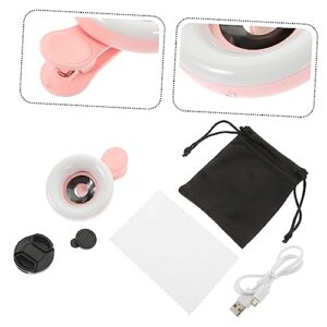 Macro Lens for Phone Macro Lens for Phone Light Phone Clip Phone Light Clip Phone Lens Fill Light Pink Abs Cell Phone Cell Phone Lens Attachments Lamp for Manicure