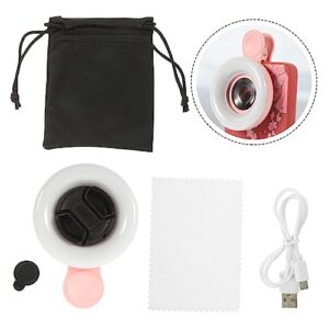 Macro Lens for Phone Macro Lens for Phone Light Phone Clip Phone Light Clip Phone Lens Fill Light Pink Abs Cell Phone Cell Phone Lens Attachments Lamp for Manicure