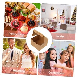 SOLUSTRE 30pcs Packaging Boxes Cake Box Mini Cake Boxes Mini Cake Containers Mini Treat Boxes Christmas Eve Box Packaging Box with Window Cookie Exchange Boxes Kraft Paper Cake Case Biscuit