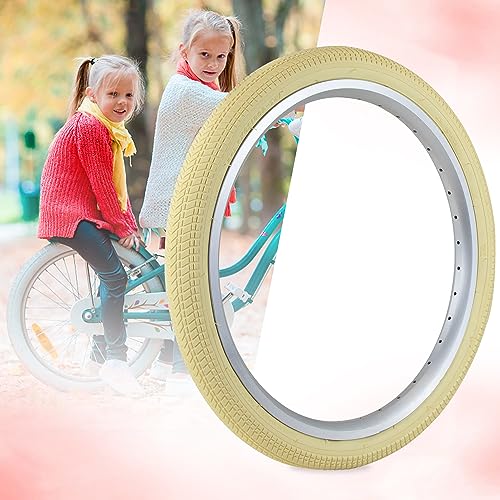 WEEROCK 20 Inch Bicycle Tire,Bike Tyre for 20 Inch Bicycle, BMX, MTB Mountain Bike,Child Kid Bike,Tricycle,Crusier Bicycle,Student Bike, Beige