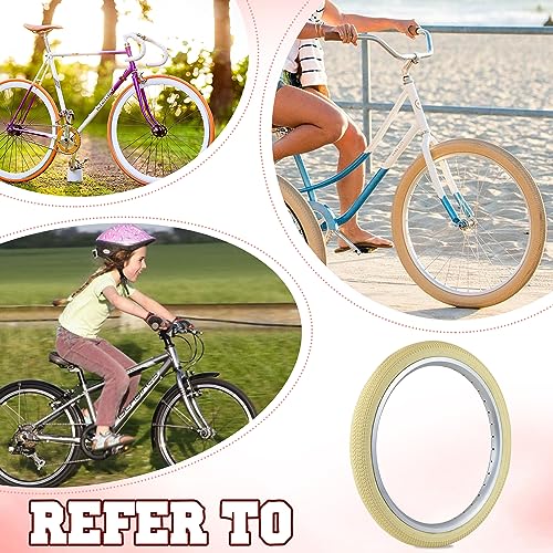 WEEROCK 20 Inch Bicycle Tire,Bike Tyre for 20 Inch Bicycle, BMX, MTB Mountain Bike,Child Kid Bike,Tricycle,Crusier Bicycle,Student Bike, Beige