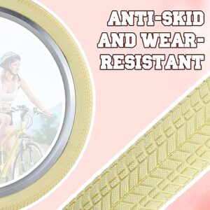 WEEROCK 20 Inch Bicycle Tire,Bike Tyre for 20 Inch Bicycle, BMX, MTB Mountain Bike,Child Kid Bike,Tricycle,Crusier Bicycle,Student Bike, Beige