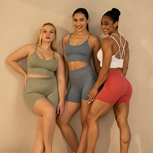 Evercute Women's Butt Lifting Shorts Pack Workout Sets Booty Shorts High Waist Gym Shorts Seamless Exercise Fitness Yoga