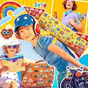 600PCS Stickers for Kids, Summer Water Bottle Stickers for Kids Classroom, Waterproof Vinyl Stickers Aesthetic for Laptop, Scrapbook, Phone, Cute Sticker Packs for Kids Teens Girls