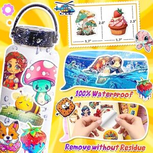 600PCS Stickers for Kids, Summer Water Bottle Stickers for Kids Classroom, Waterproof Vinyl Stickers Aesthetic for Laptop, Scrapbook, Phone, Cute Sticker Packs for Kids Teens Girls