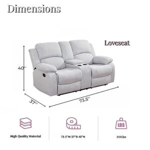 Caberryne Recliner Sofa Sets，Recliner Loveseat Sofa for Living Room Furniture Set，Microfiber Reclining Loveseat Couch，Wall Hugger Double Recliner for House/Office/Theater Seating(Loveseat Recliner)