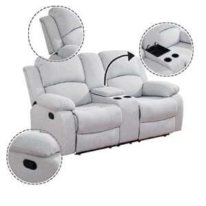 Caberryne Recliner Sofa Sets，Recliner Loveseat Sofa for Living Room Furniture Set，Microfiber Reclining Loveseat Couch，Wall Hugger Double Recliner for House/Office/Theater Seating(Loveseat Recliner)