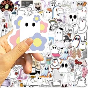 100PCS Cartoon Cute Ghost Stickers Cute Packaging Colorful Waterproof Stickers Vinyl Art Stickers for Water Bottles,Skateboards Guitars Helmets Laptops,and for Teenagers Girls,Boys Gift