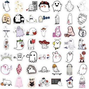 100PCS Cartoon Cute Ghost Stickers Cute Packaging Colorful Waterproof Stickers Vinyl Art Stickers for Water Bottles,Skateboards Guitars Helmets Laptops,and for Teenagers Girls,Boys Gift