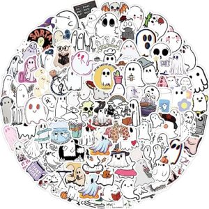 100PCS Cartoon Cute Ghost Stickers Cute Packaging Colorful Waterproof Stickers Vinyl Art Stickers for Water Bottles,Skateboards Guitars Helmets Laptops,and for Teenagers Girls,Boys Gift