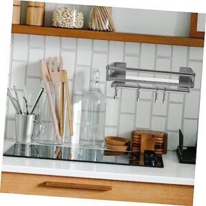 Homoyoyo Kitchen Rack Wall Mount Shelf Shelves for Storage Wall Mounted Kitchen Utensil Holder Wall Seasoning Holder Seasoning Stand Hanging Pan Rack Stainless Steel Spoon Silver