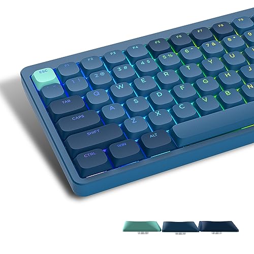 XVX Low Profile Keycaps, 137 Keys Custom Keycaps, Blue Horizon Keyboard Keycaps for 60% 65% 75% 80% 100% Cherry Gateron MX Switches Mechanical Keyboard