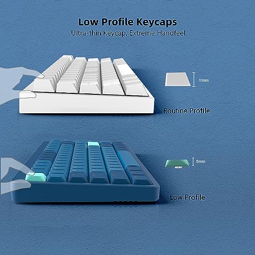 XVX Low Profile Keycaps, 137 Keys Custom Keycaps, Blue Horizon Keyboard Keycaps for 60% 65% 75% 80% 100% Cherry Gateron MX Switches Mechanical Keyboard