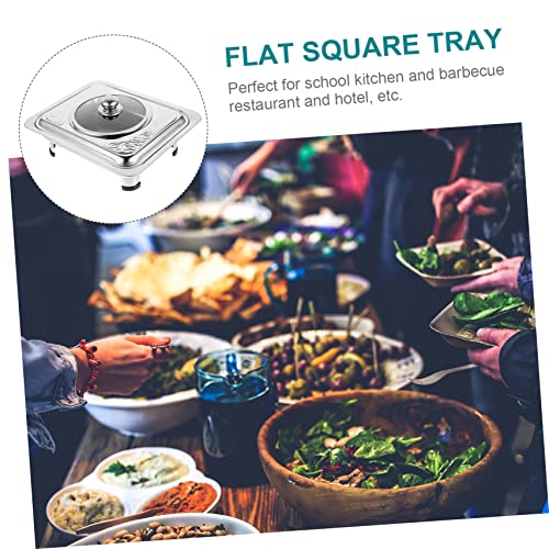 LABRIMP 1pc Dinner Plate to Go Plates with Lids Containers for Fruit Square Containers with Lids Chafing Dishes Cold Flat Square Tray Food Holding Plate Simple Tray Dish Tray Snack Platter